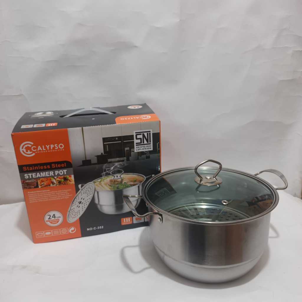 Jual calypso panci steamer kukusan C-352 soup pot stainless 24 cm ...