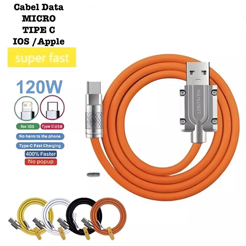Jual Kabel Data Fast Charging 120W Micro USB - Type-C Cable Iphone ...