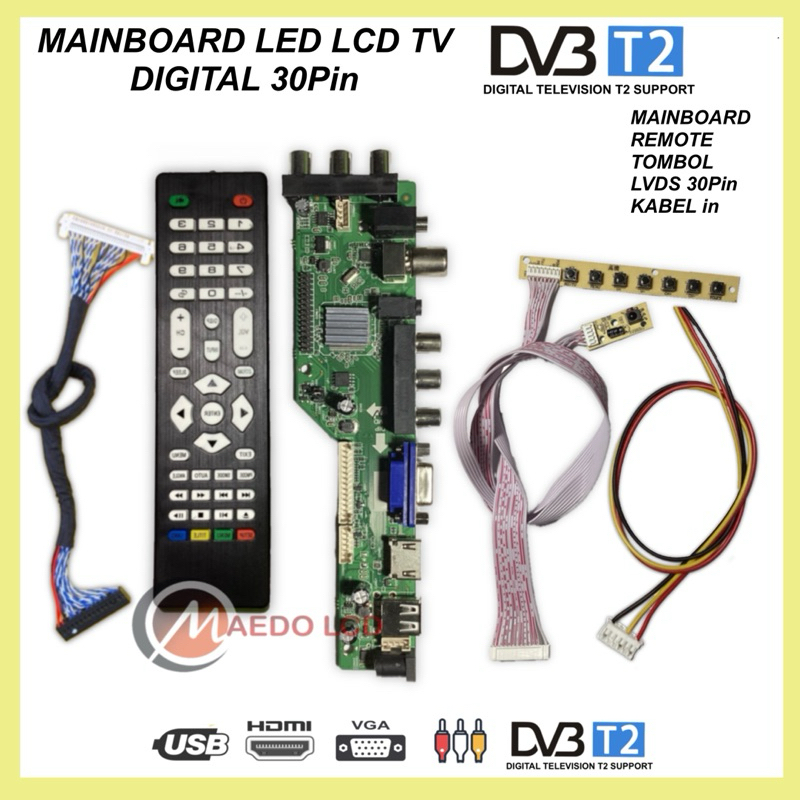 Jual Universal LCD LED TV Board DIGITAL DVB T2 / Mainboard Universal ...
