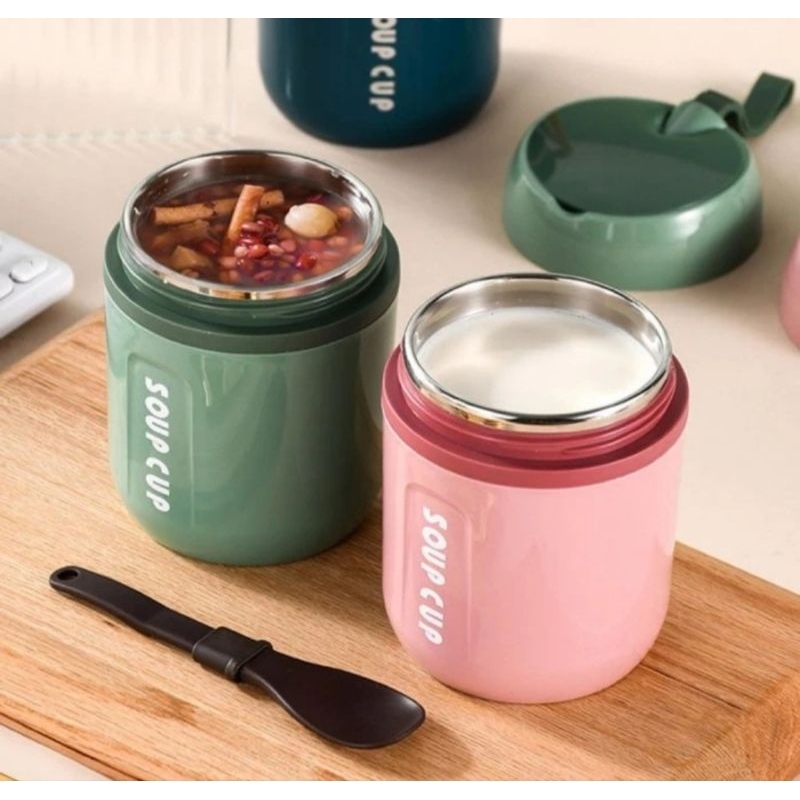 Jual Thermal Food Jar 480 ML Portable Soup Cup Stainless Anti Tumpah ...