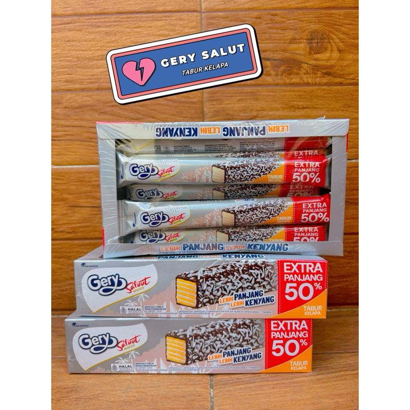 Jual ( BOX ) Gery Saluut Wafer Tabur Kelapa 1box isi 12pcs | Shopee ...