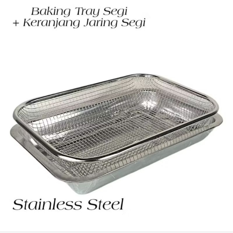Jual Nampan Keranjang Tirisan Stainless Peniris Minyak Sayur Gorengan ...