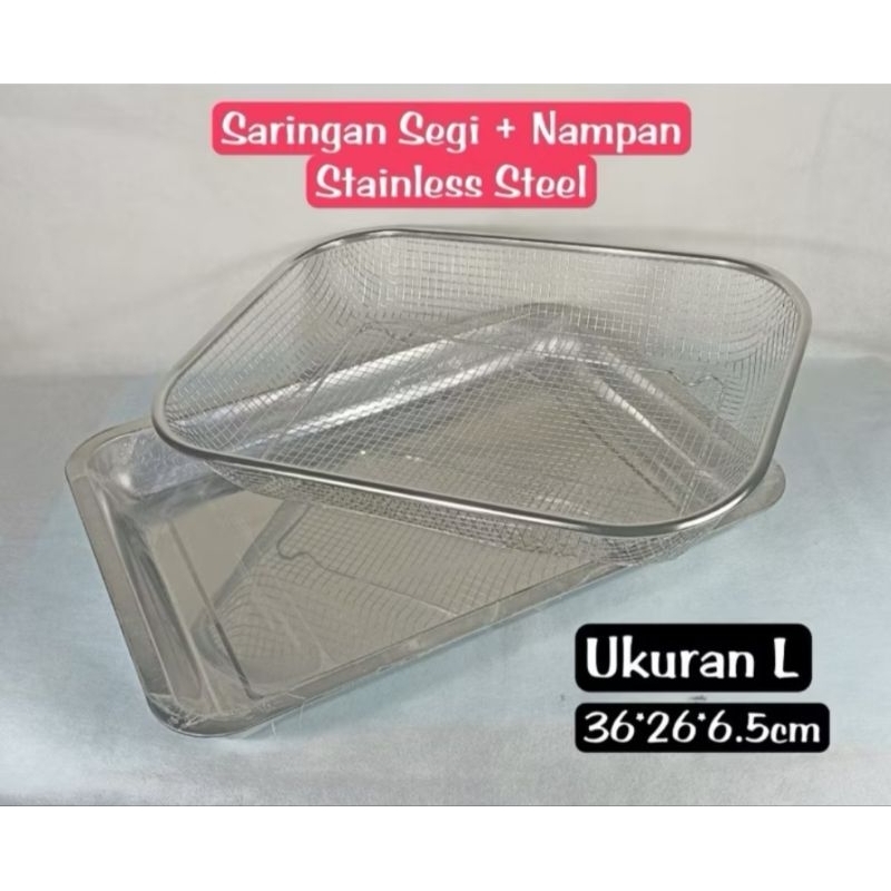 Jual Nampan Keranjang Tirisan Stainless Peniris Minyak Sayur Gorengan ...