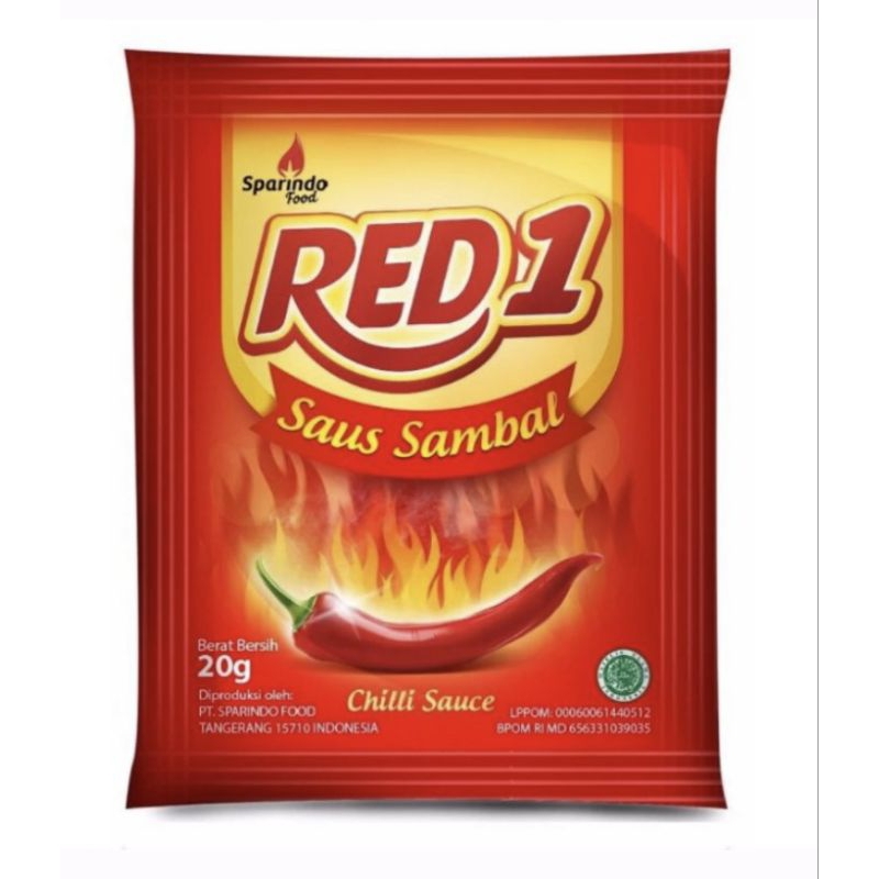 Jual RED 1 SAOS SAMBAL 20 GR ( ISI 10/PACK ) | Shopee Indonesia