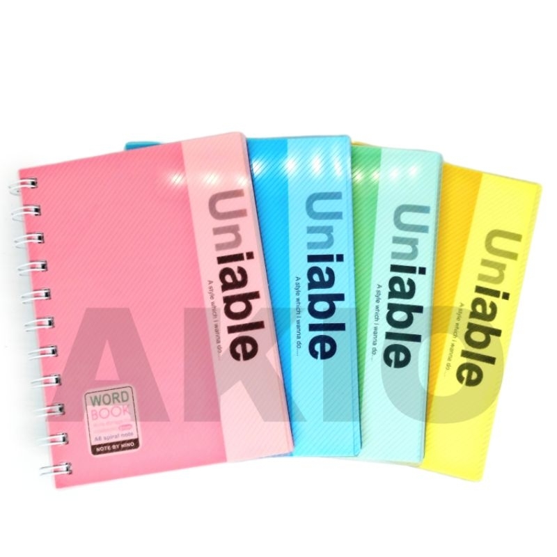Jual Notebook Mini Aesthetic A6 Hardcover Spiral Karakter UNIABLE 80 Lb ...