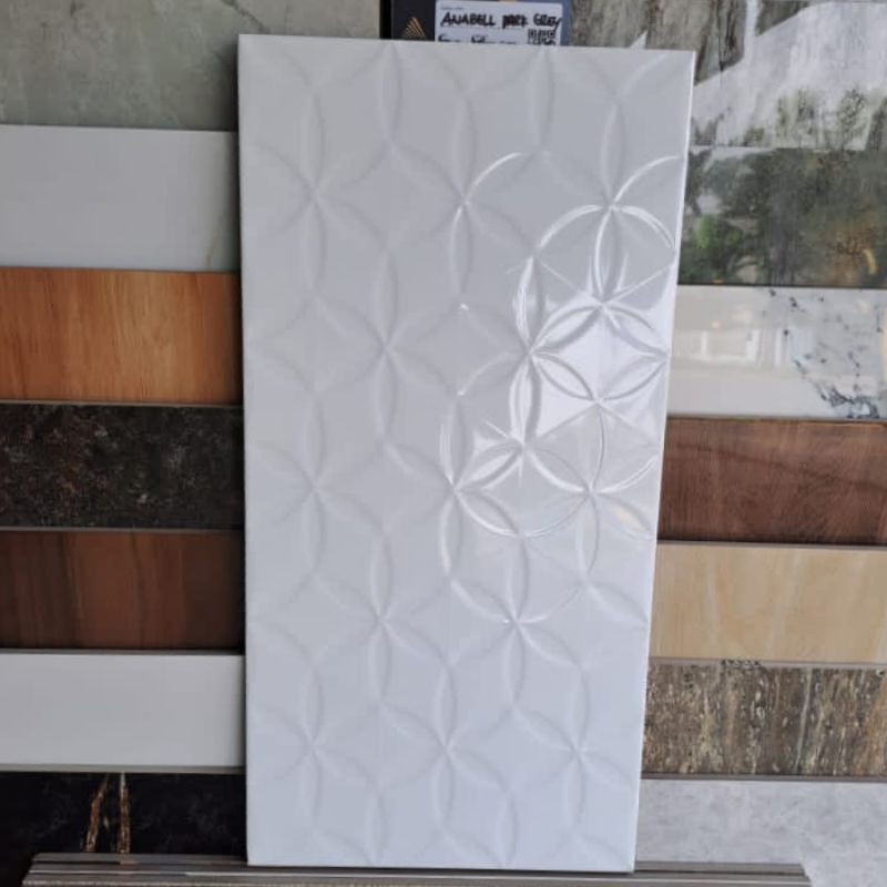Jual Keramik Dinding 30x60 Bunga Timbul Putih | Shopee Indonesia