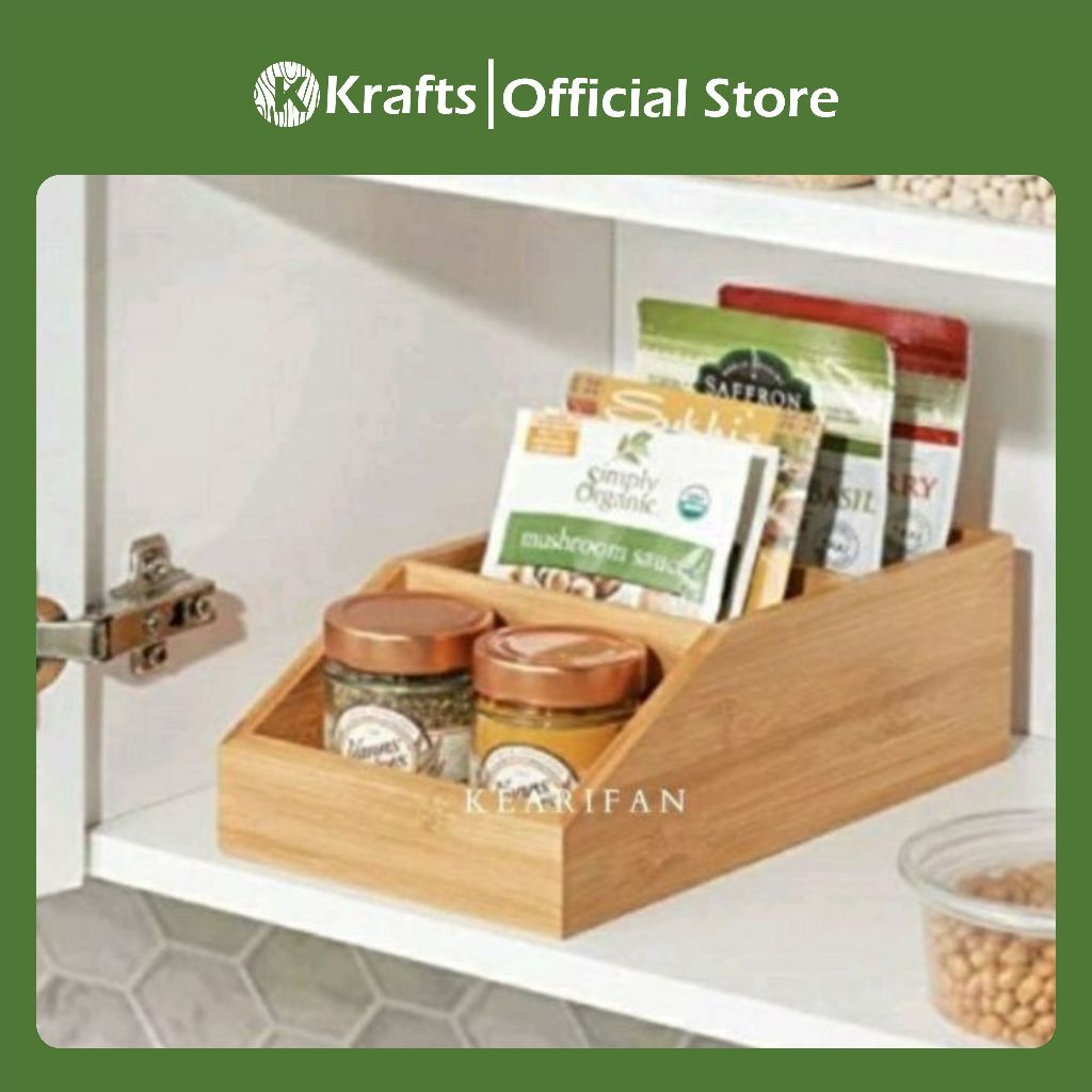 Jual [ KRAFTS ] Rak Coffe Sachet | Box Kotak Kayu 3 Sekat | Holder ...