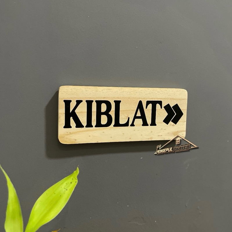 Jual Papan Penanda Sign Board Tulisan Arah KIBLAT Tempel Simpel ...