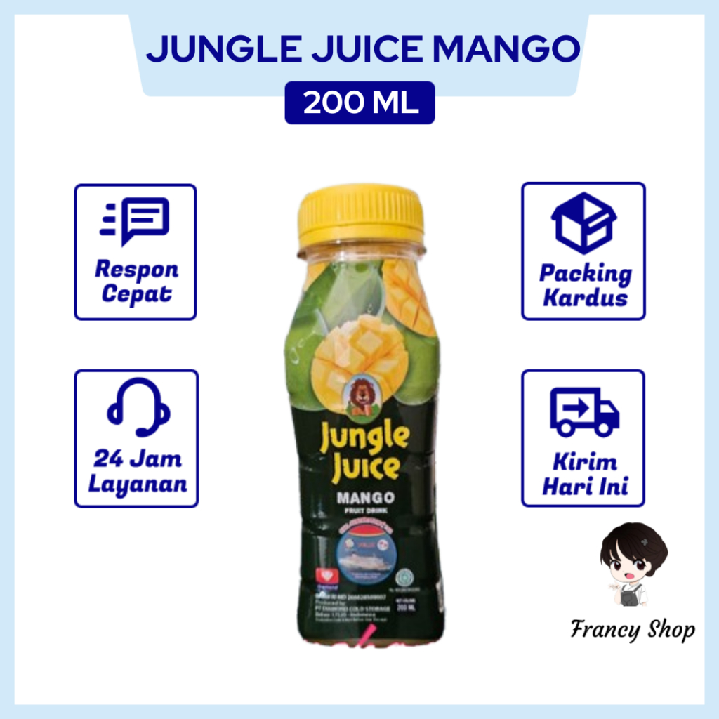 Jual Jus Mangga Jungle Juice Mango Kemasan Botol 200 ml | Shopee Indonesia