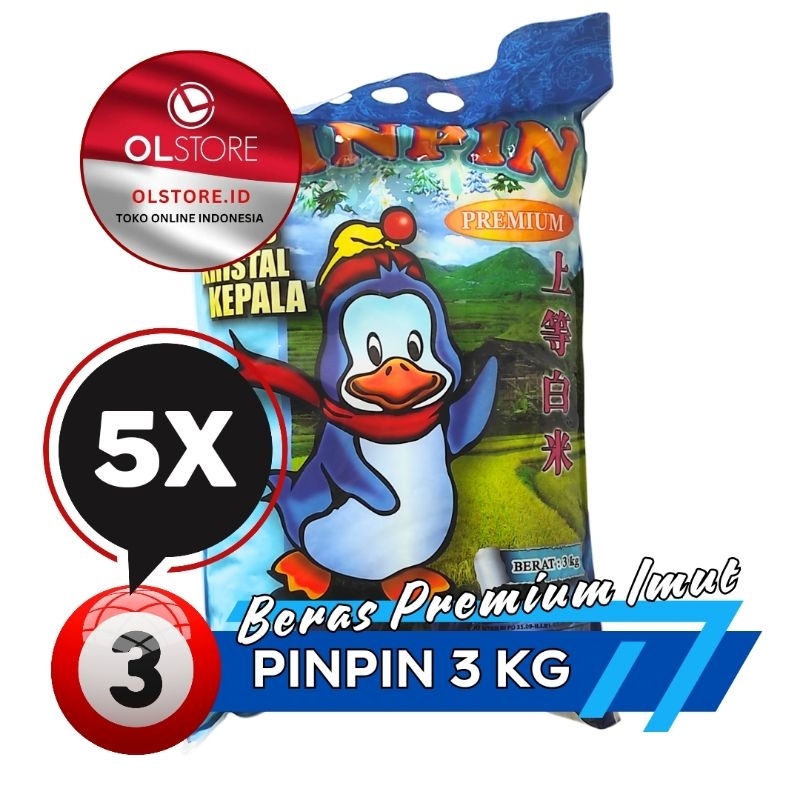 Jual Beras Premium Pinpin 3kg Imut Isi 5 sak | Shopee Indonesia