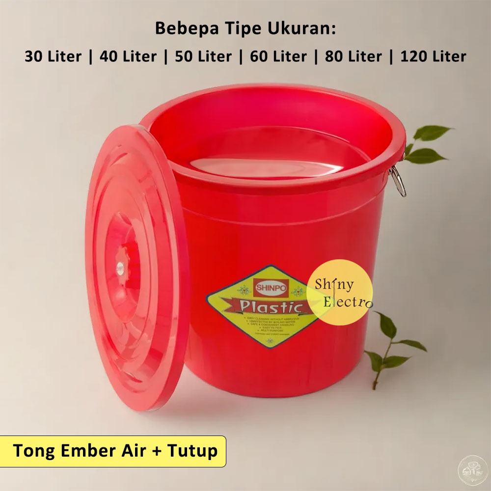 Jual Ember Tutup Kecil Sedang Besar Jumbo Plastik Kamar Mandi - Ukuran 30 Liter / 40 Ltr / 50 L ...