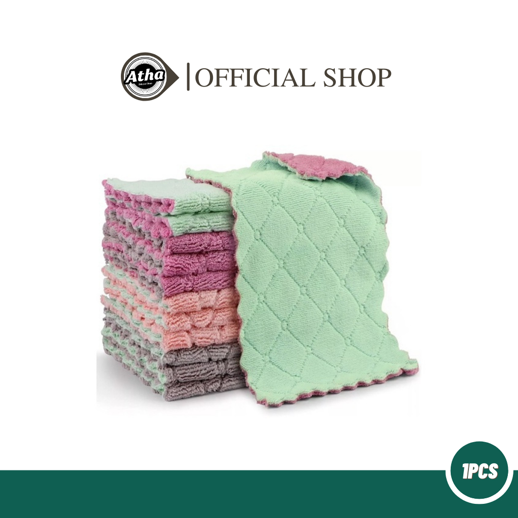 Jual Kain Lap piring Microfiber Anti Minyak Bersih Dapur Piring Meja ...