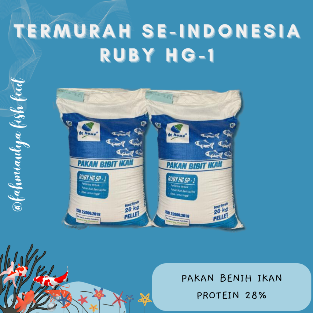 Jual RUBY HG -1 Pakan Benih Ikan Unggul | Protein 28% | Ruby Hg-1 | Shopee Indonesia