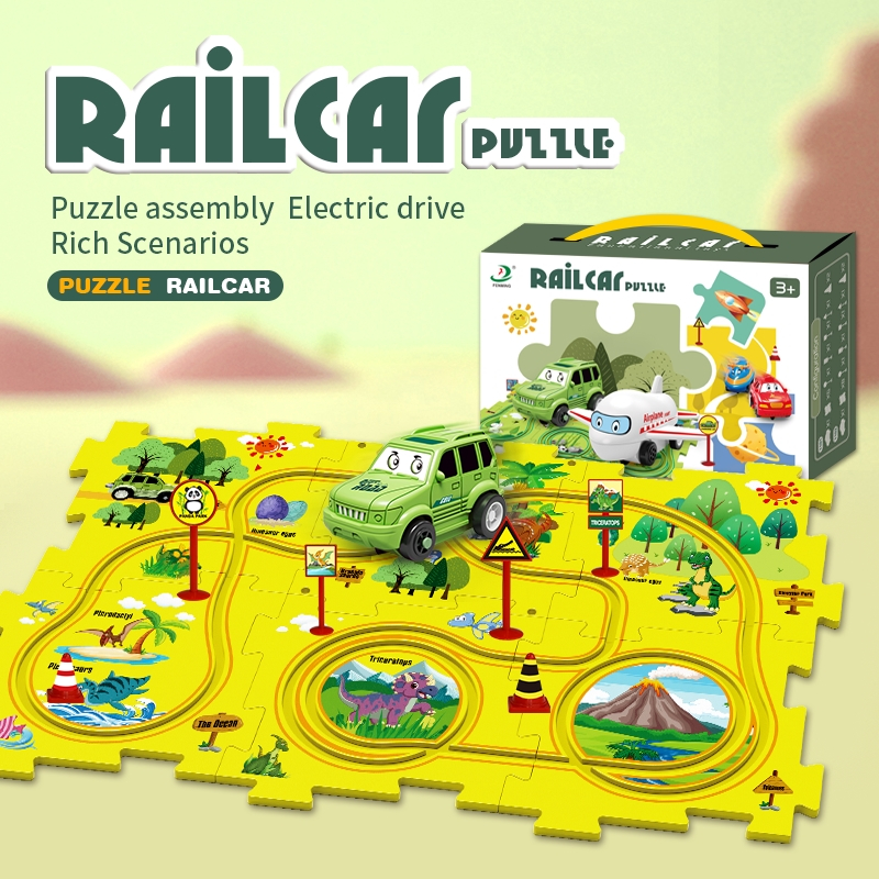Jual Mainan Puzzle Mobil Rel Listrik DIY Rakitan Jigsaw Jalur Kereta ...
