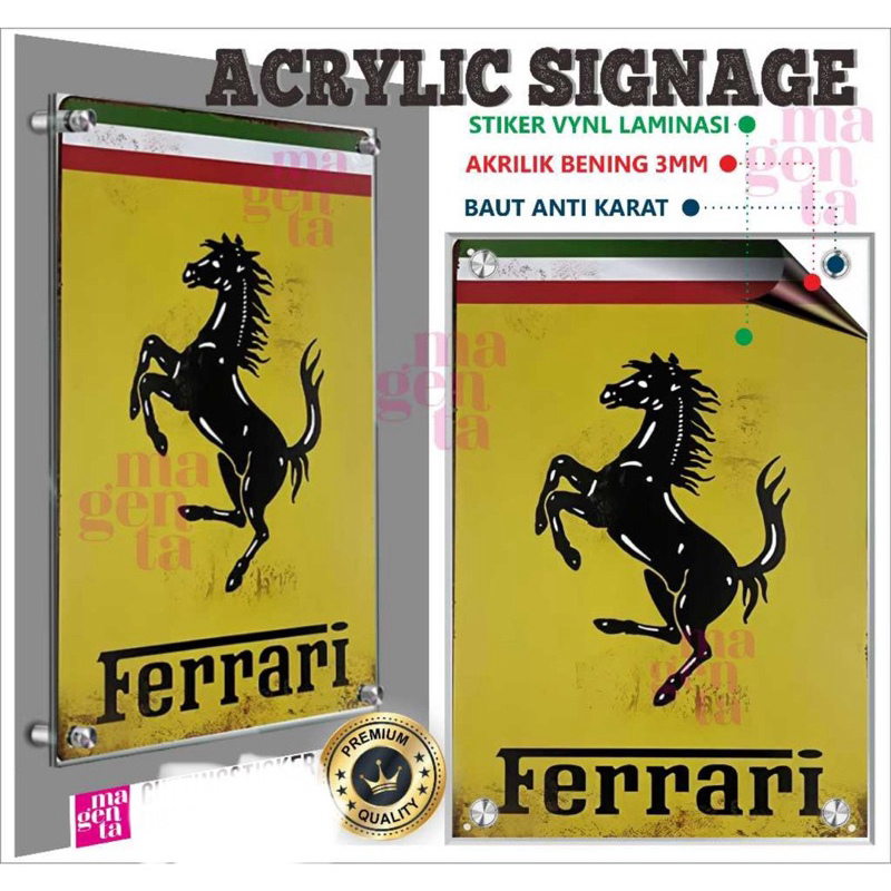 Jual FRAME AKRILIK SIGNS FERARRI VINTAGE POSTER PREMIUM | Shopee Indonesia