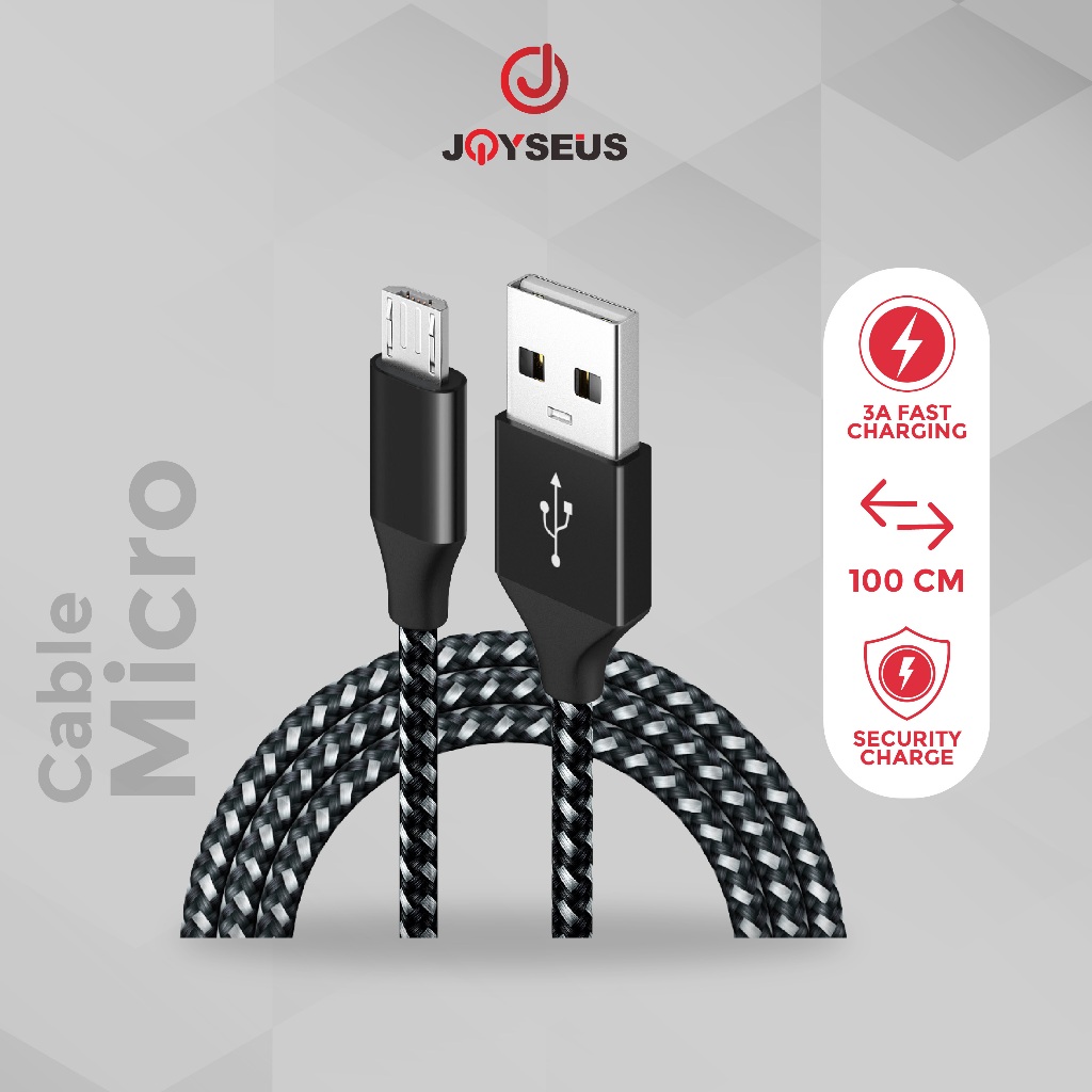 Jual Kabel Data Cable Data Micro USB 2.4A JOYSEUS 120 CM Blue/ Black ...