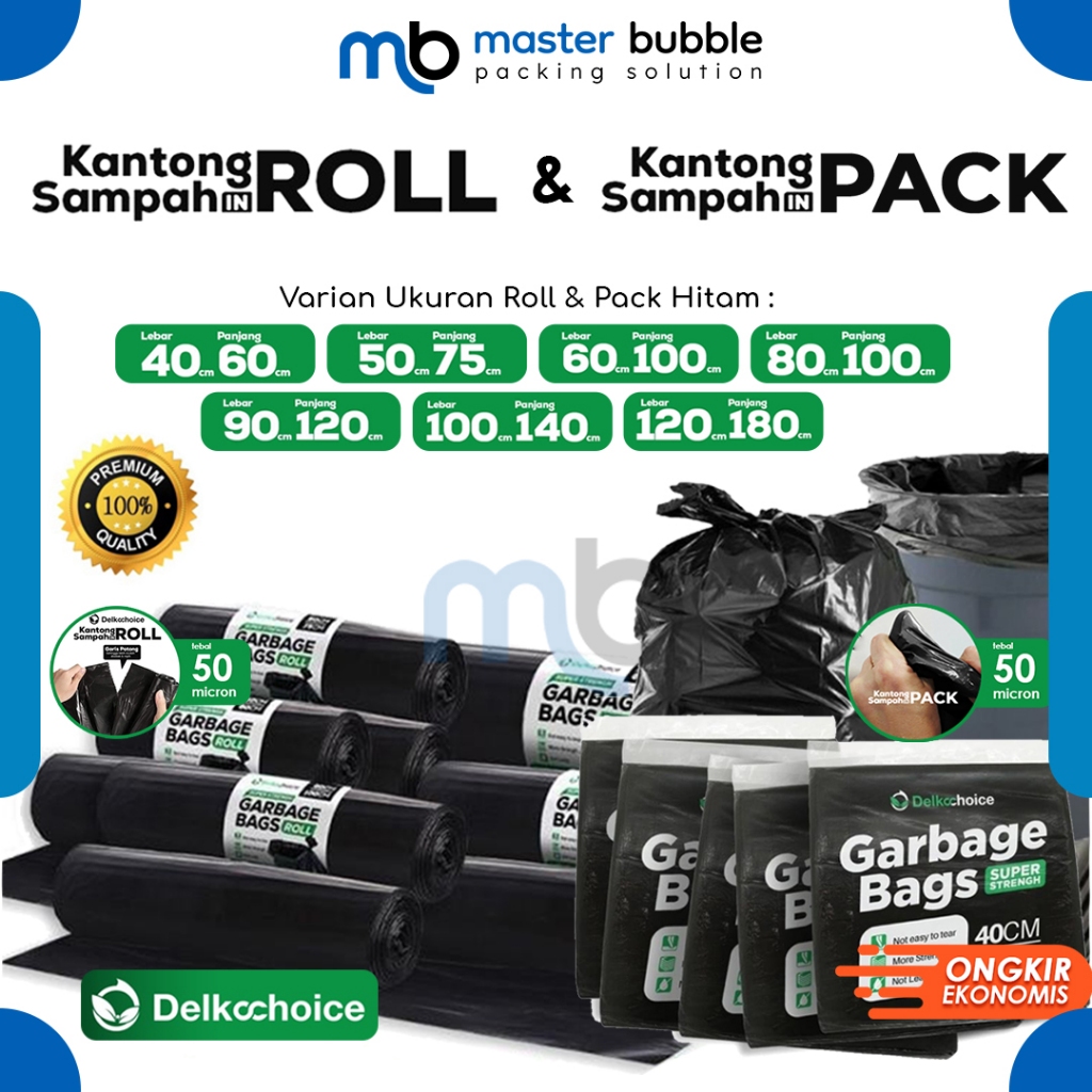 Jual Kantong Kresek Plastik Sampah Roll & Pack Hitam / Trash Bag / Garbage Bags Tebal ...