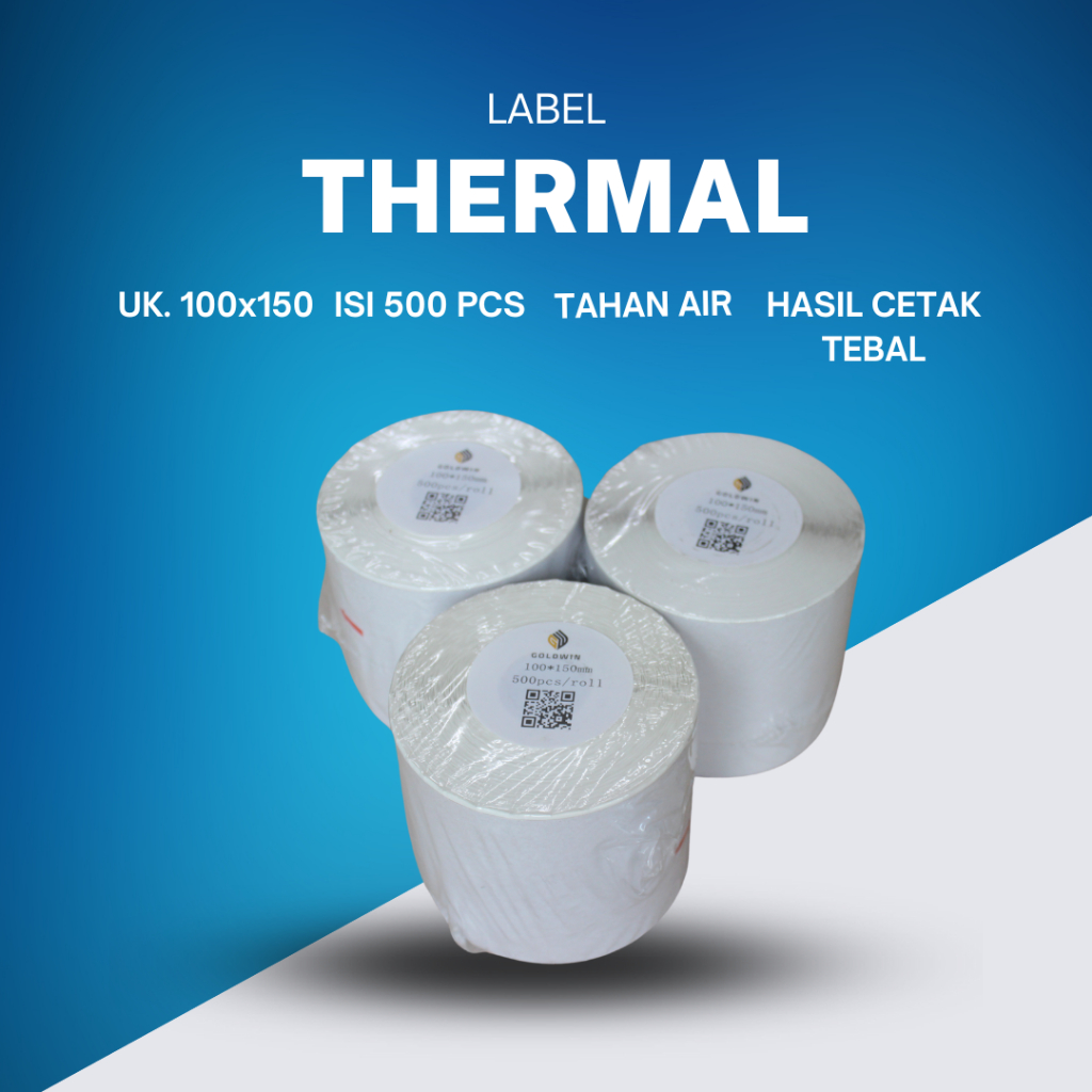 Jual Label GOLDWIN Stiker Kertas Thermal 100x150 mm 10x15cm 500pcs ...