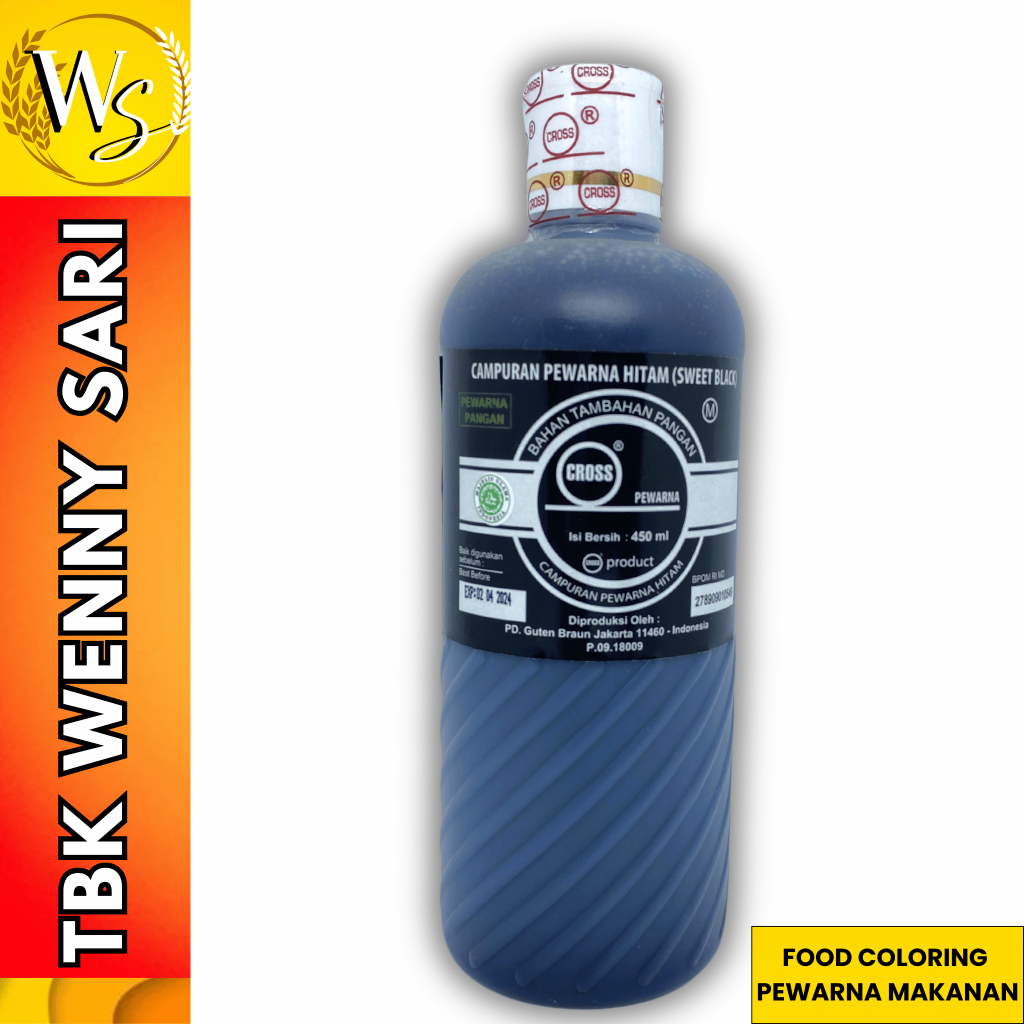 Jual Pewarna Sweet Black/Hitam Cross Food Coloring Oil Based 450 ml ...