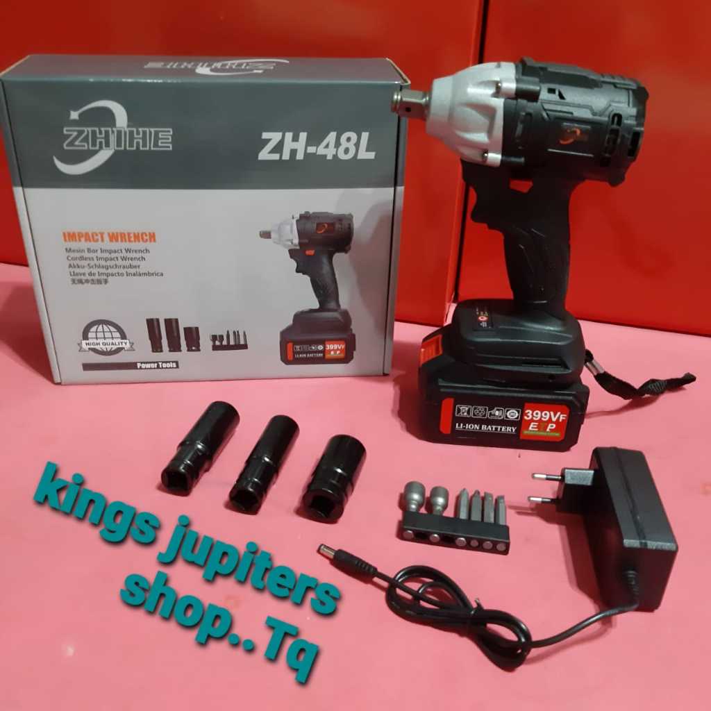 Jual 1 BATRE ZHIHE CORDLESS IMPACT WRENCH impak impek wrench bor buka ...