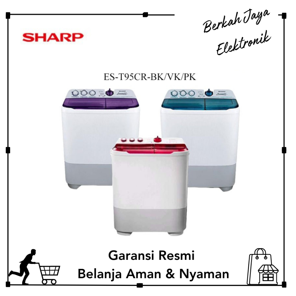 Jual Mesin Cuci 2 Tabung Sharp 9 Kg Twin Tub ES-T95CR | Shopee Indonesia