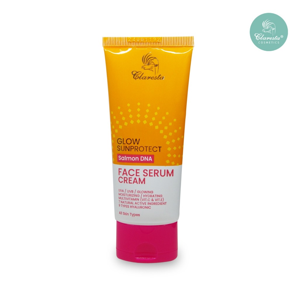 Jual Claresta Glow Sun Protect Salmon DNA Face Serum Cream | Shopee ...