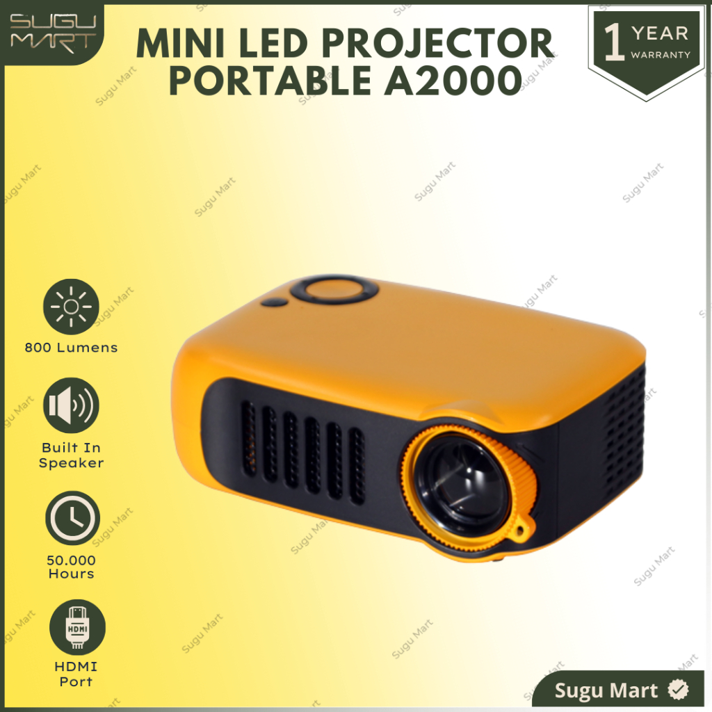 Jual Proyektor Mini A2000 800 Lumens Full HD 1080 Portable | Mini ...