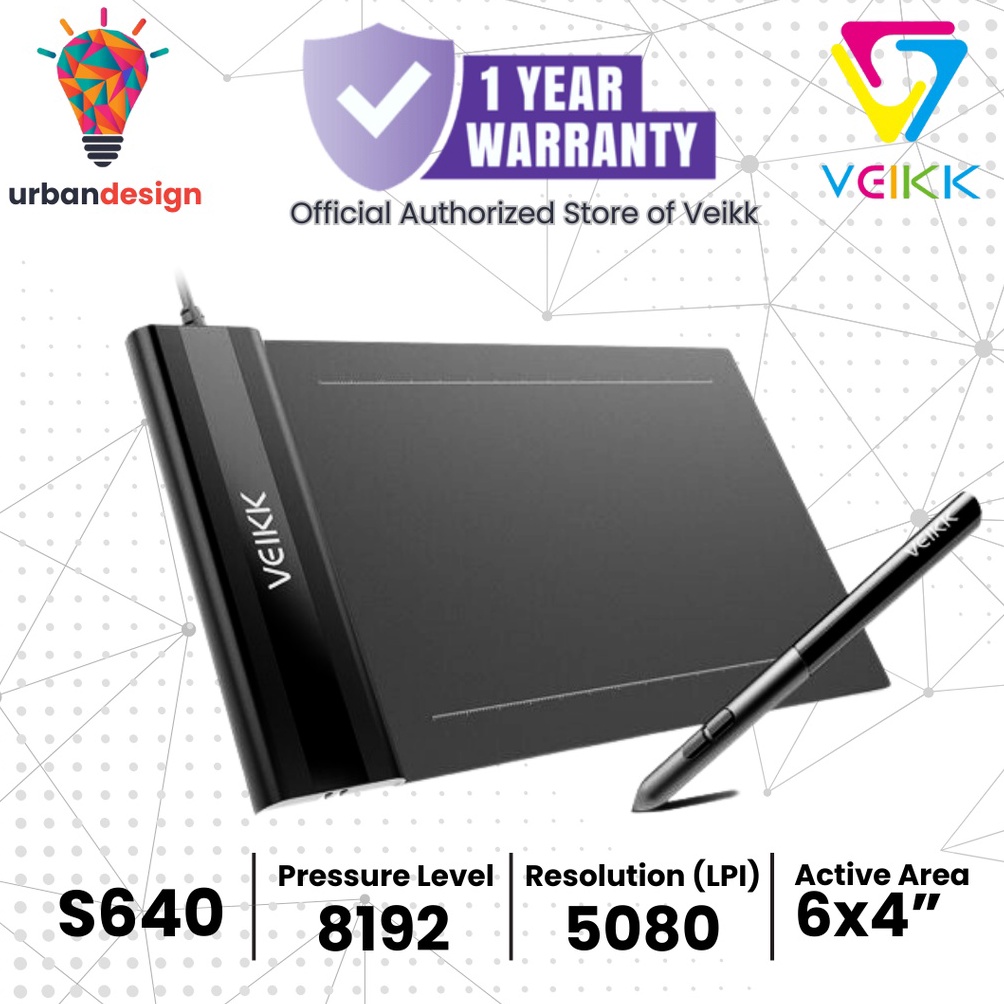 Jual VEIKK S64 Digital Graphic Drawing Pen Tablet OSU Electromagnetic ...