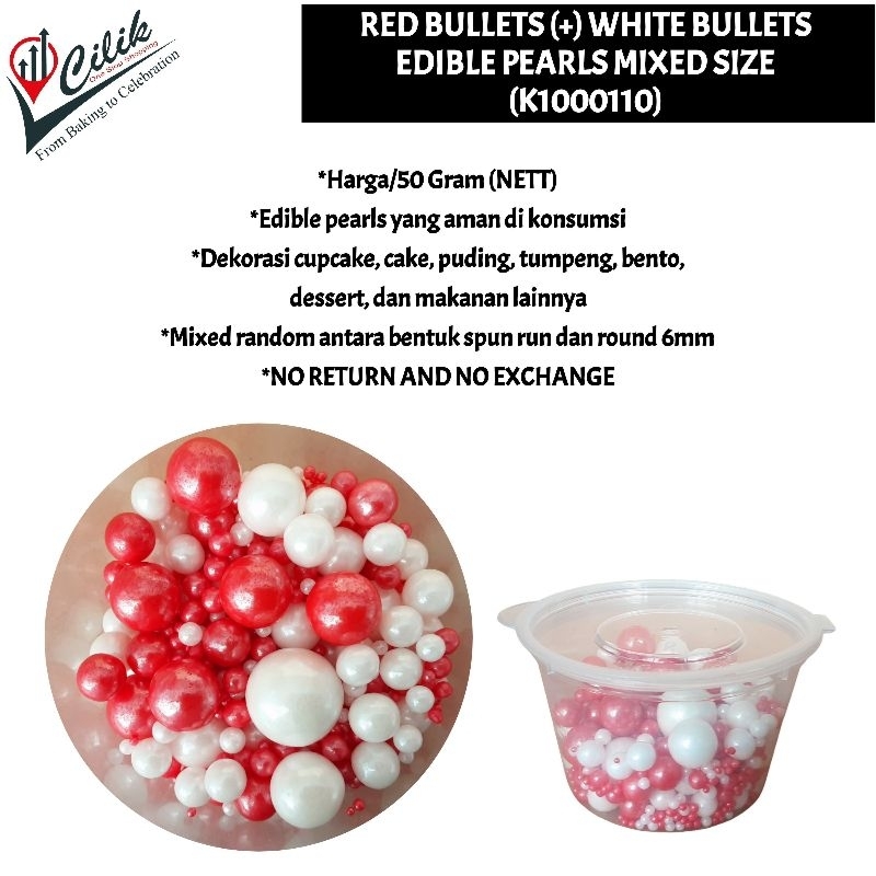 Jual edible+foodgrade+aman+konsumsi+pangan+makanan+pearl+mutiara ...