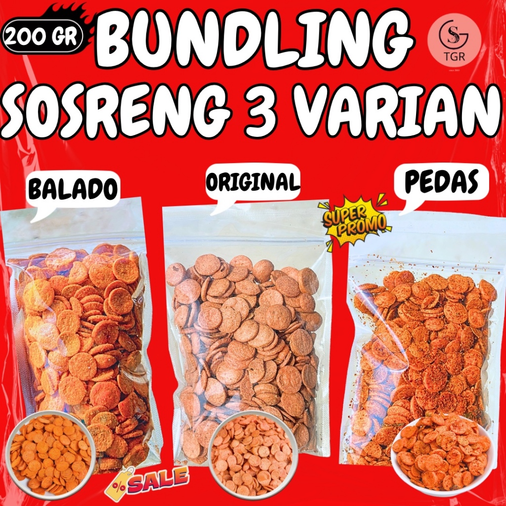 Jual BUNDLING SOSRENG 3 RASA BEST SELLER [ PEDAS, BALADO, ORIGINAL ...