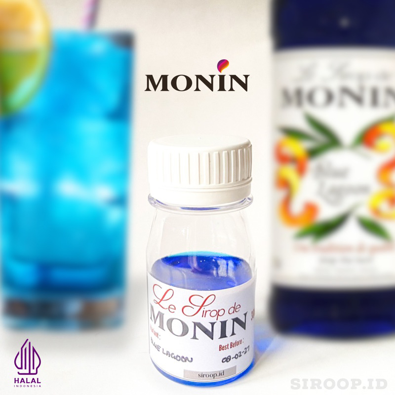 Jual Repack Monin Syrup Blue Lagoon (30ml,75ml,100ml) | Shopee Indonesia