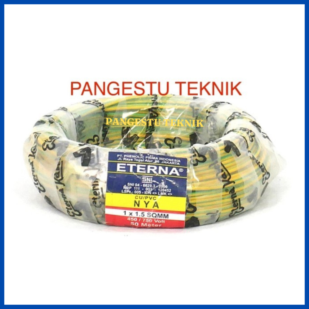 Jual Kabel NYA ETERNA 1.5 mm Kuning / TUNGGAL 1,5 mm / Kuning (PER ...