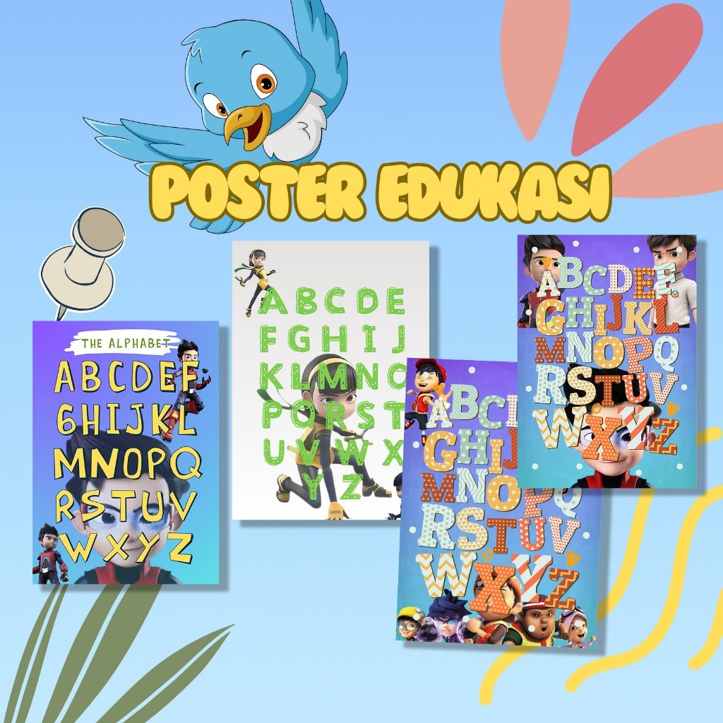 Jual Alphabet Poster Edukasi Anak - Huruf Alphabet GAMBAR EJEN ALI ...