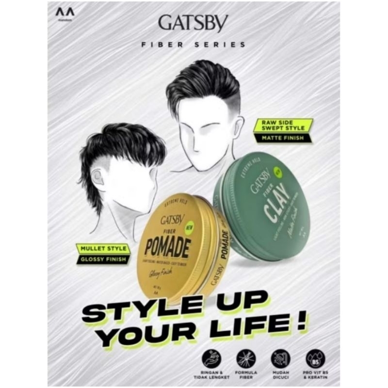 Jual GATSBY Fiber Clay & Pomade 80gr | Shopee Indonesia