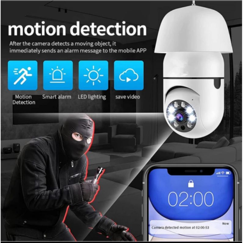 Jual IP Camera Lampu V380 Wireless Panorama Fisheye 360 Camera CCTV ...
