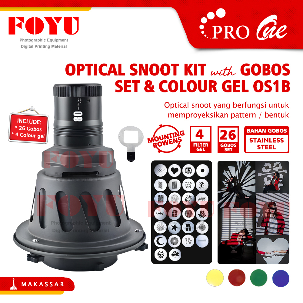 Jual Optical Snoot Kit With 26 Gobos Set Colour Board Fresnel Lensa Fix Projector Proyektor ...