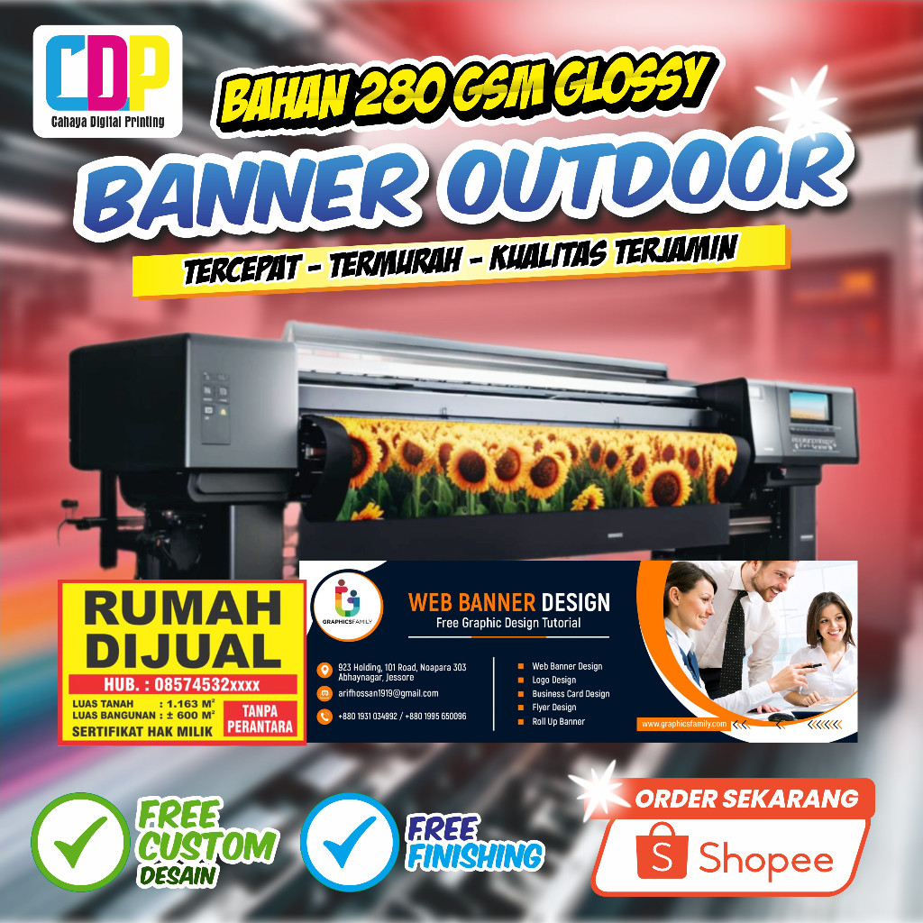 Jual Print Custom Banner/Spanduk Outdoor | Shopee Indonesia