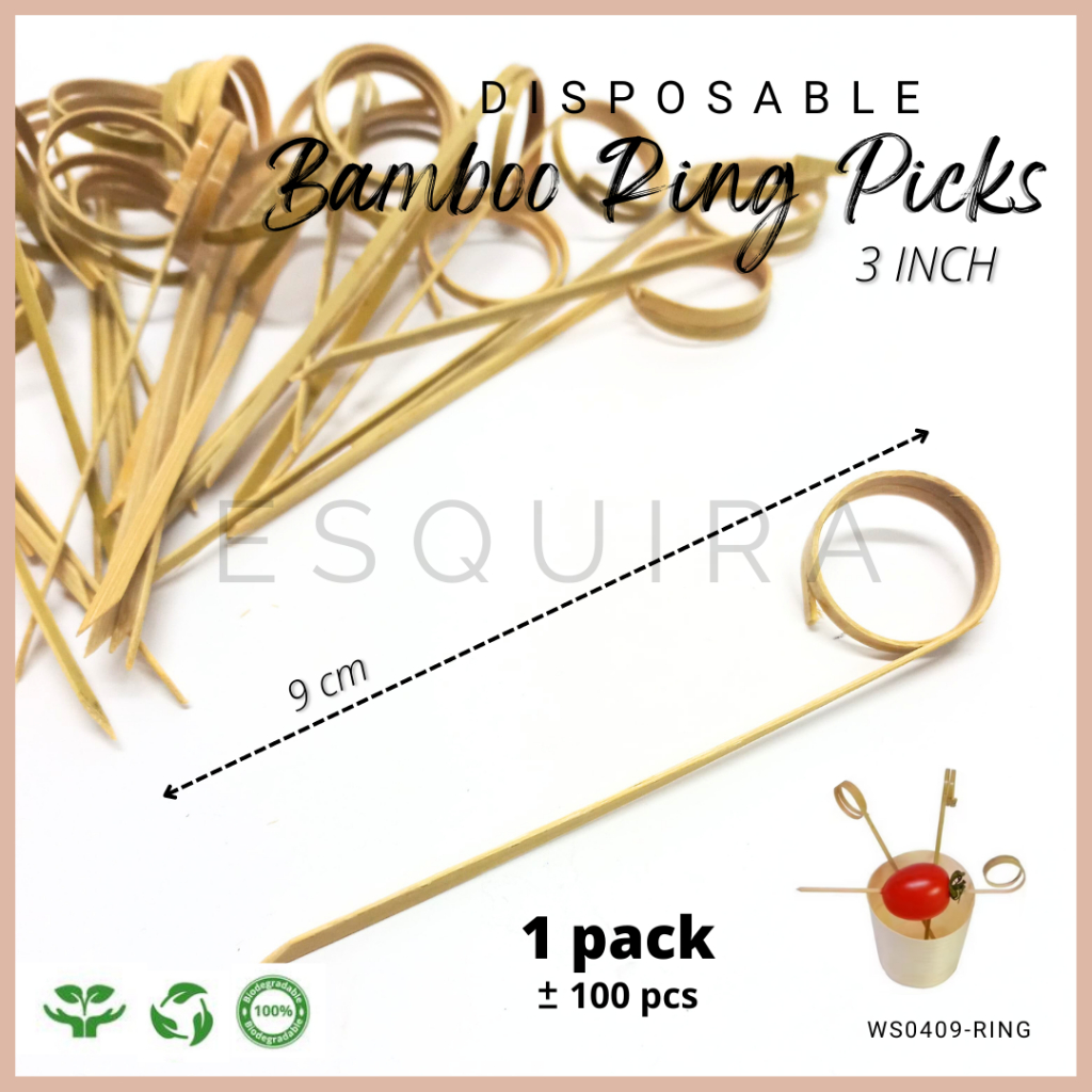Jual Tusuk Bambu Dessert Simpul Ring / Bamboo Ring Skewers Cocktail 9 ...