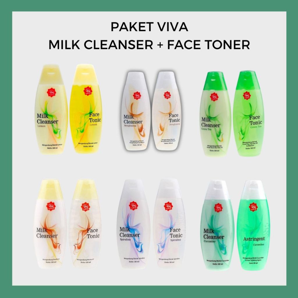 Jual Paket Viva Milk Cleanser 100Ml + Face Tonic 100Ml | Spirulina ...
