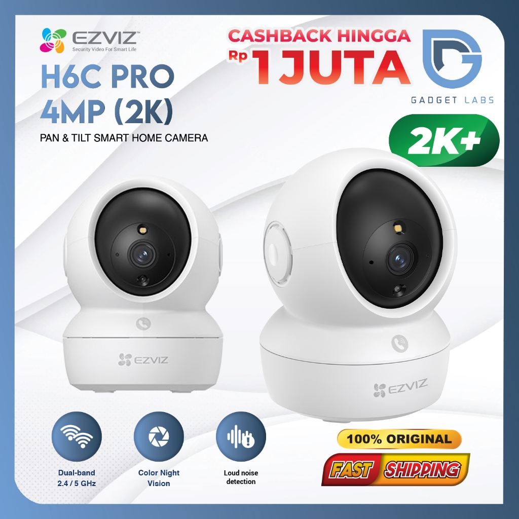 Jual EZVIZ H6C PRO 4MP 2K+ Smart Wifi Pan Tilt IP Camera CCTV Indoor Jarak Jauh Lewat Hp ...