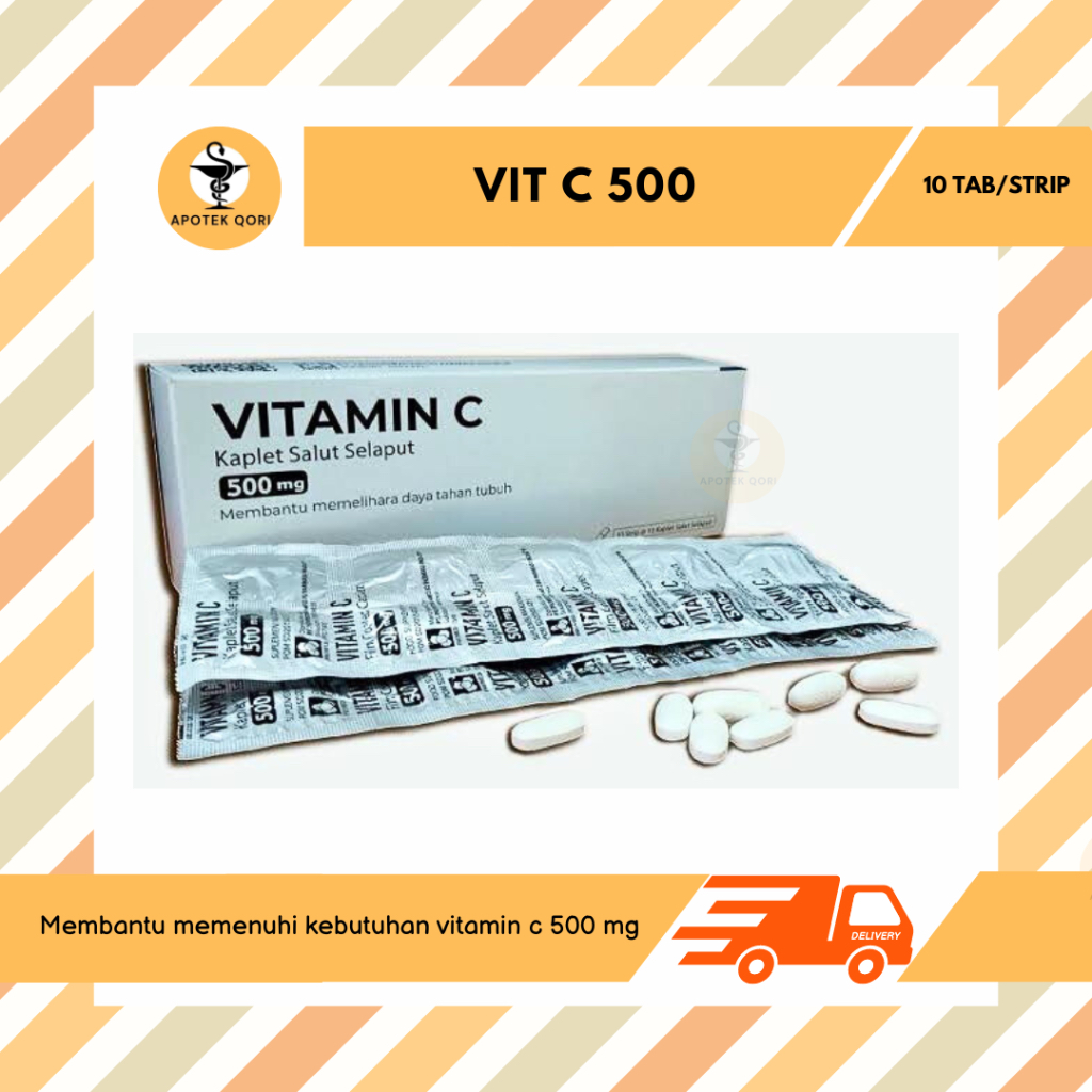 Jual VIT C 500 MG/VITAMIN C UNTUK DAYA TAHAN TUBUH STRIP 10 TABLET | Shopee Indonesia