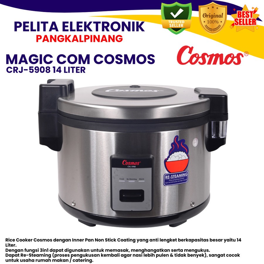 Jual Cosmos Magic Com / Rice Cooker 14 Liter CRJ-5908 Anti Lengket ...