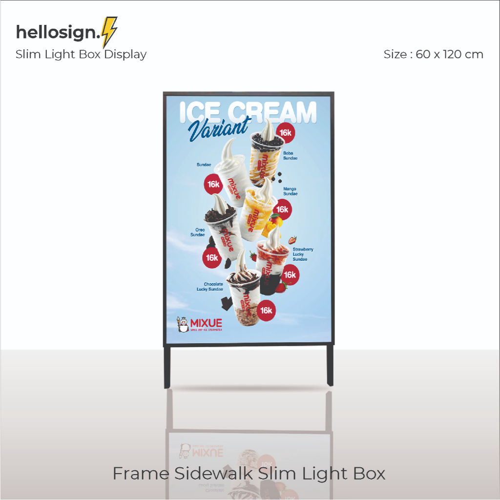 Jual Floor Stand Slim Light Box | LED Sidewalk Menu | Menu Adv Depan ...