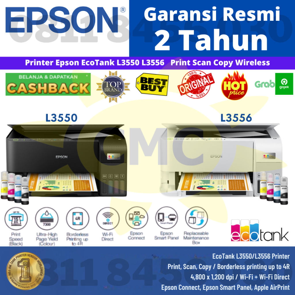 Jual Printer Epson Ecotank L3550 L3556 Multifungsi Print Scan Copy ...