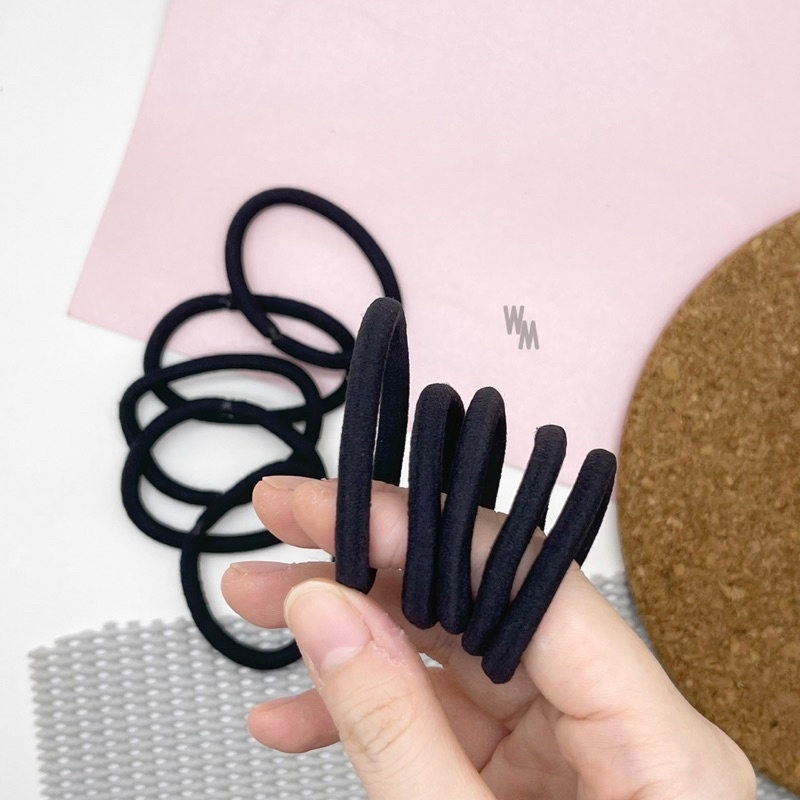 Jual Karet Rambut Hitam polos 5 cm isi 6 pcs | Shopee Indonesia