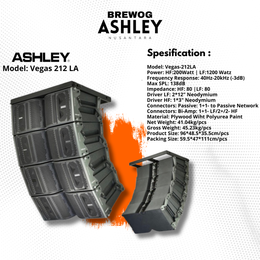 Jual Speaker Line Array Ashley Vegas 212 LA Original 12 inch Passive ...