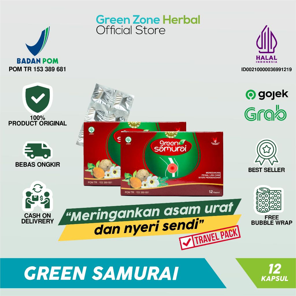 Jual Green Samurai obat nyeri sendi asam urat pegal linu nyeri kaku ...