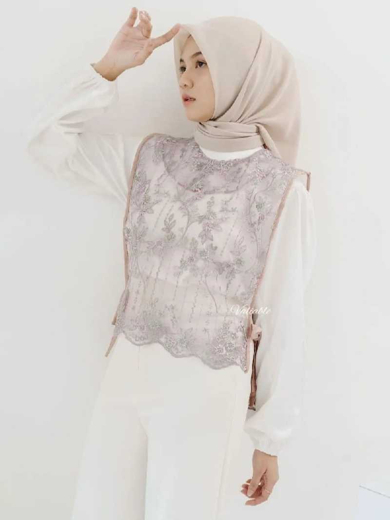 Jual Terbaru Outer Brokat Rompi Tali Samping Vest Rompi Brukat Lace ...
