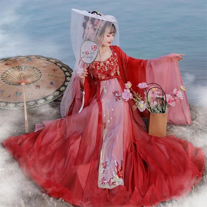 Jual New Photography Adult Hanfu Female Heavy Industry Embroidery Bian ...