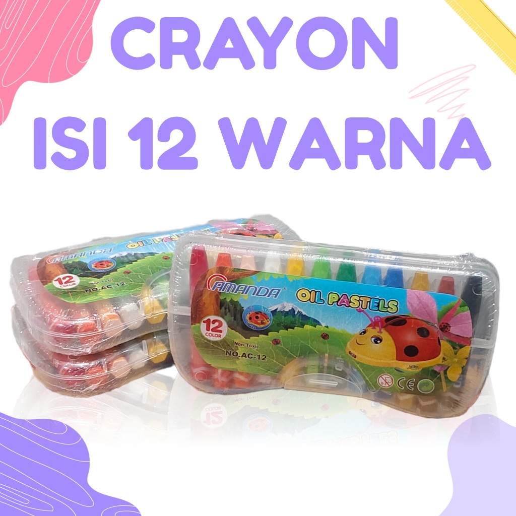 Jual CRAYON AMANDA ISI 12 WARNA / PARKO / OIL PASTELS | Shopee Indonesia